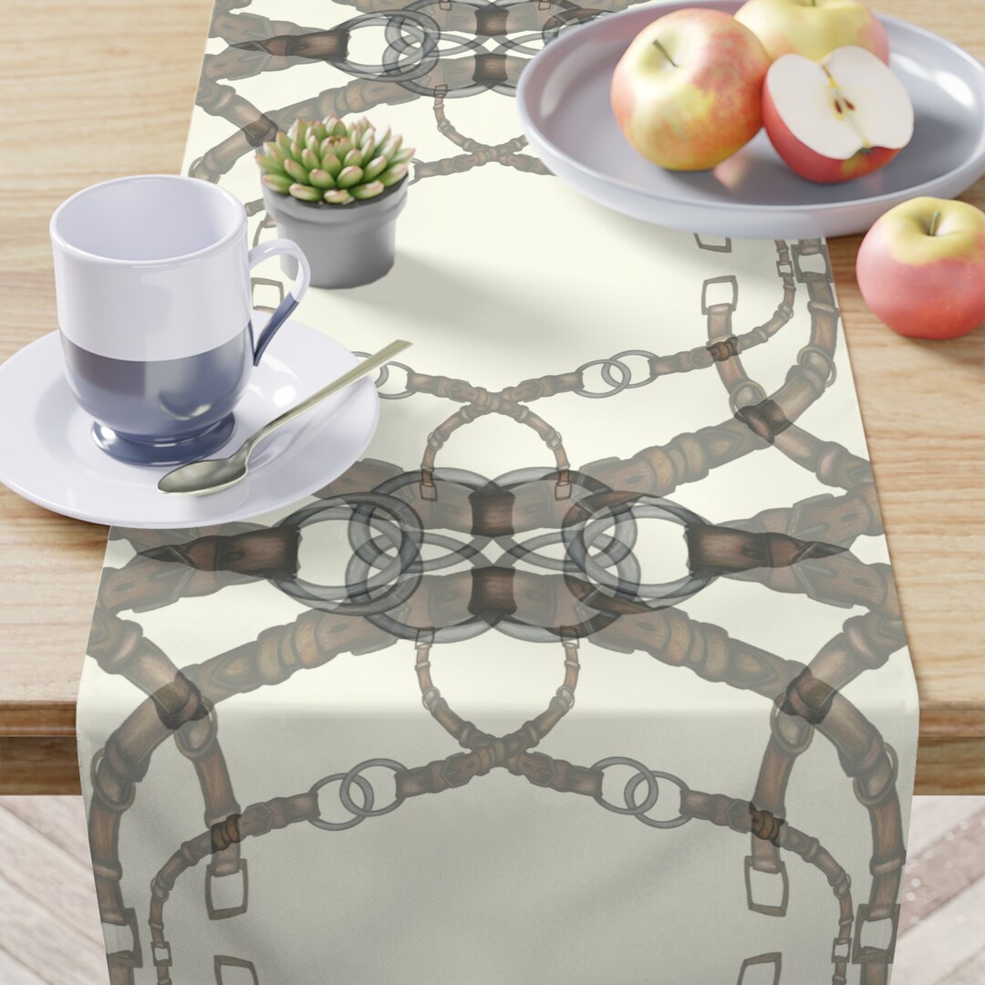Rein Pattern Equestrian Table Cloth Equestrian Home Decor Equestrian ...