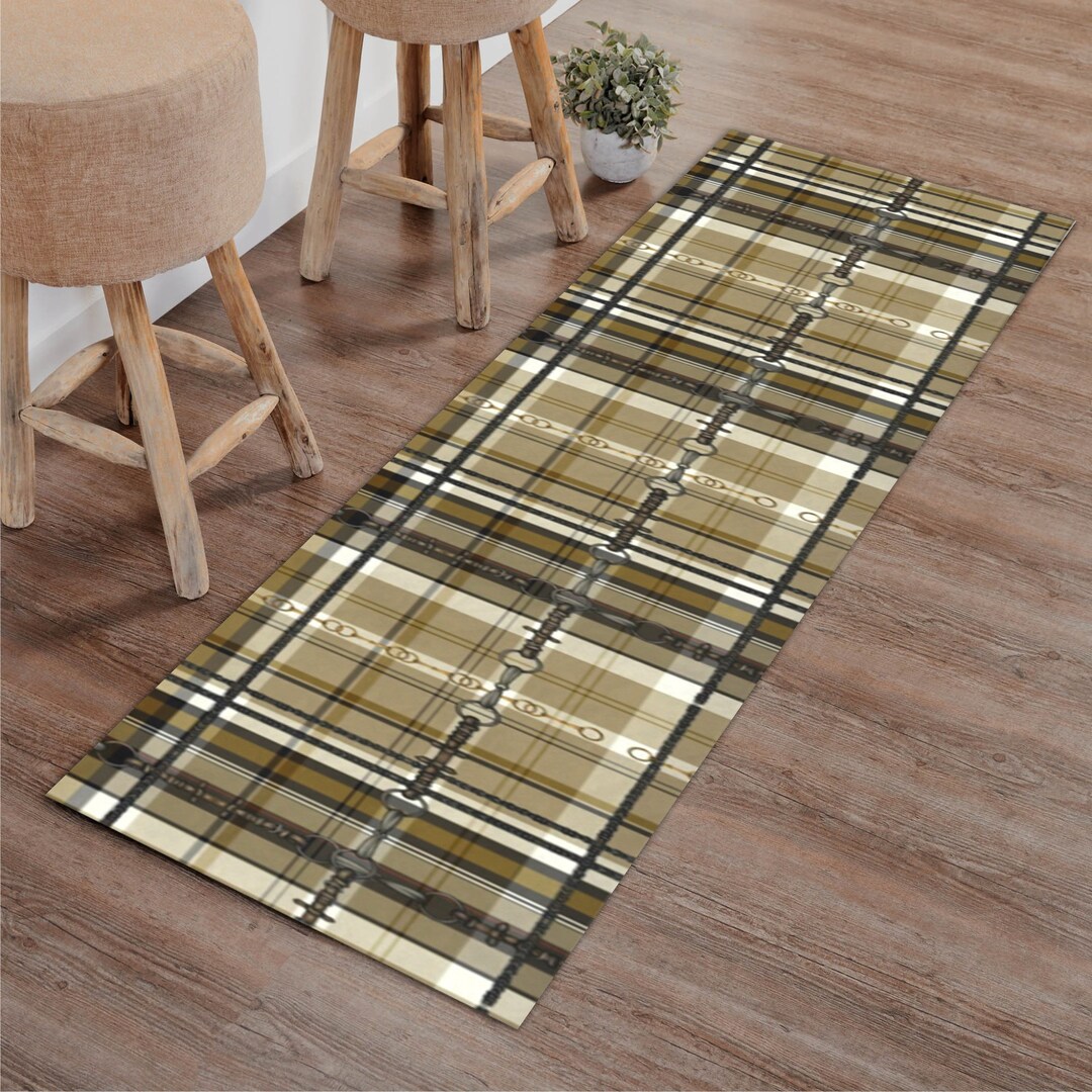 Yellow Ochre Equestrian Reins and Snaffle Bits Runner Rug - Shimmer Rug ...