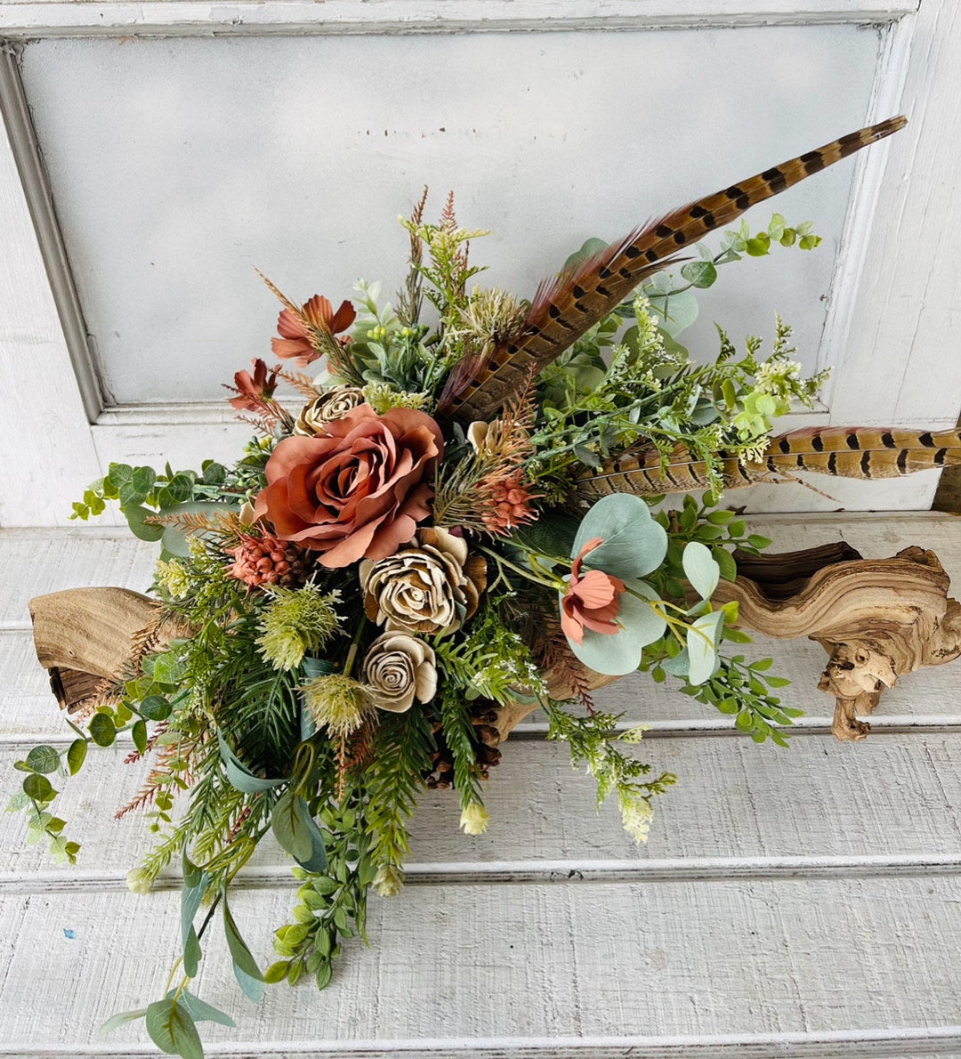 Rustic Farmhouse Twisted Sandblasted Grapevine Centerpiece ...
