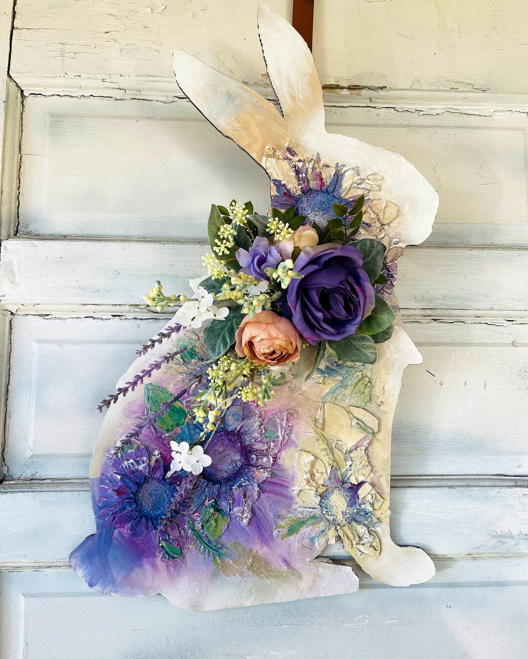 Easter Bunny Wreath - Spring Wreath - Peter Rabbit Wood Door Wreath ...