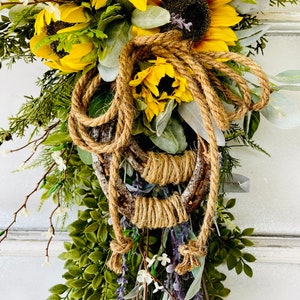 Country Western Stirrup Spring Cowgirl Welcome Wreath - Rustic ...