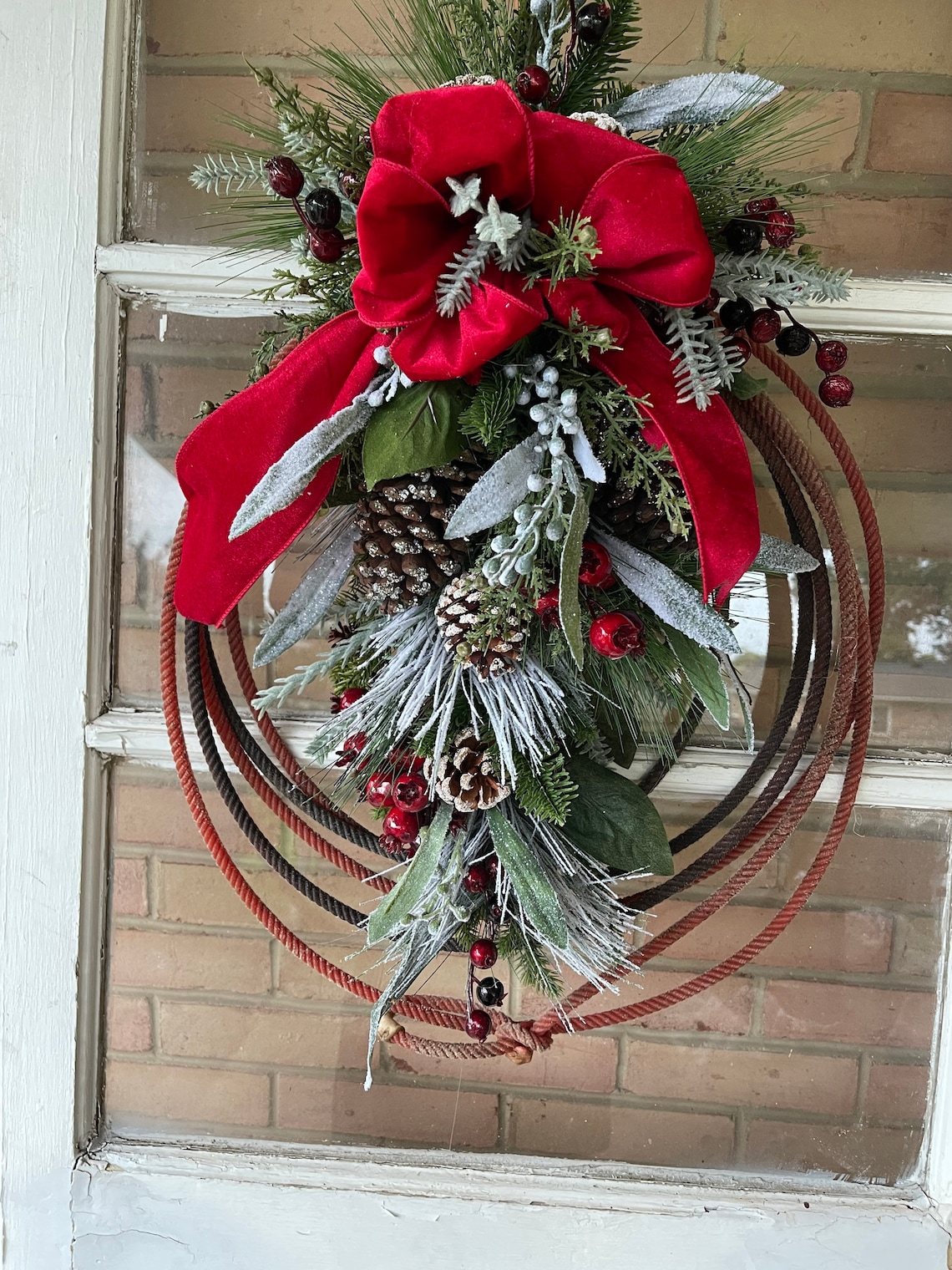 Lasso Western Christmas Wreath Cowboy Christmas Lariat - Etsy