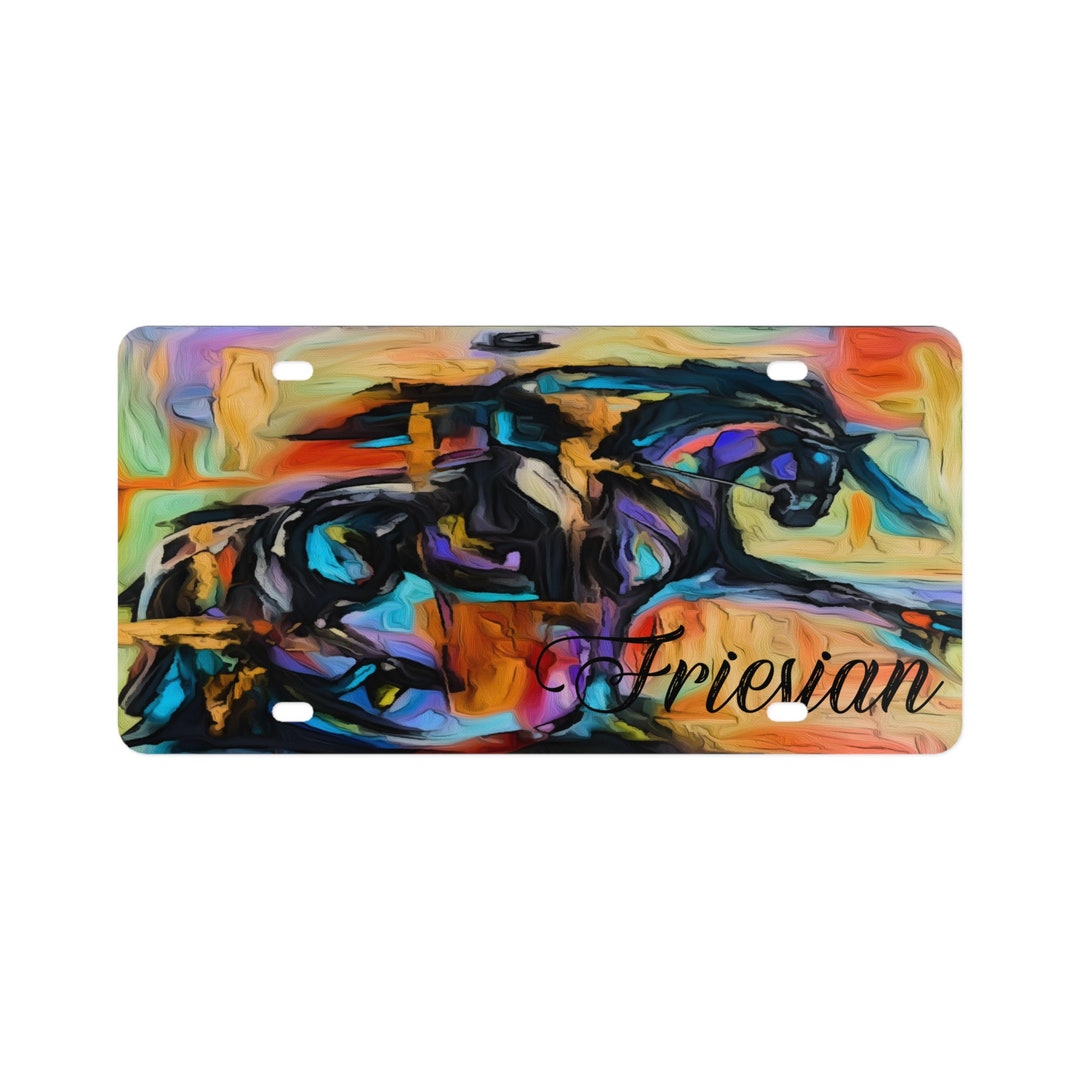 Friesian Horse Painting License Plate - Etsy