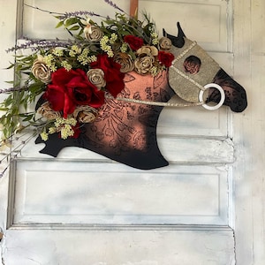 Run for the Rose's Horse Head Wreath - Kentucky Derby Equestrian - off ...