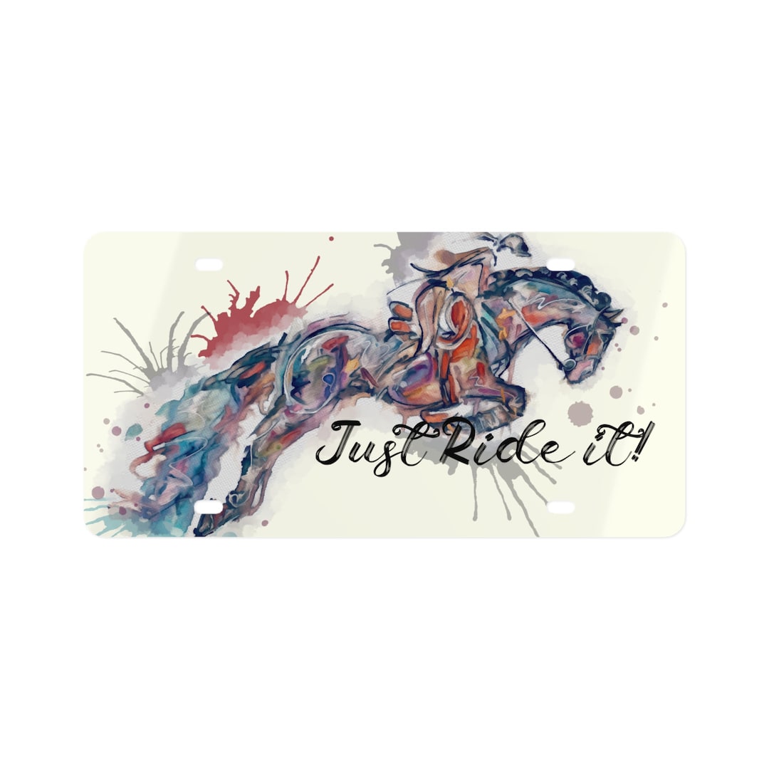 Jumping Horse Watercolor Art Painting License Plate - Etsy