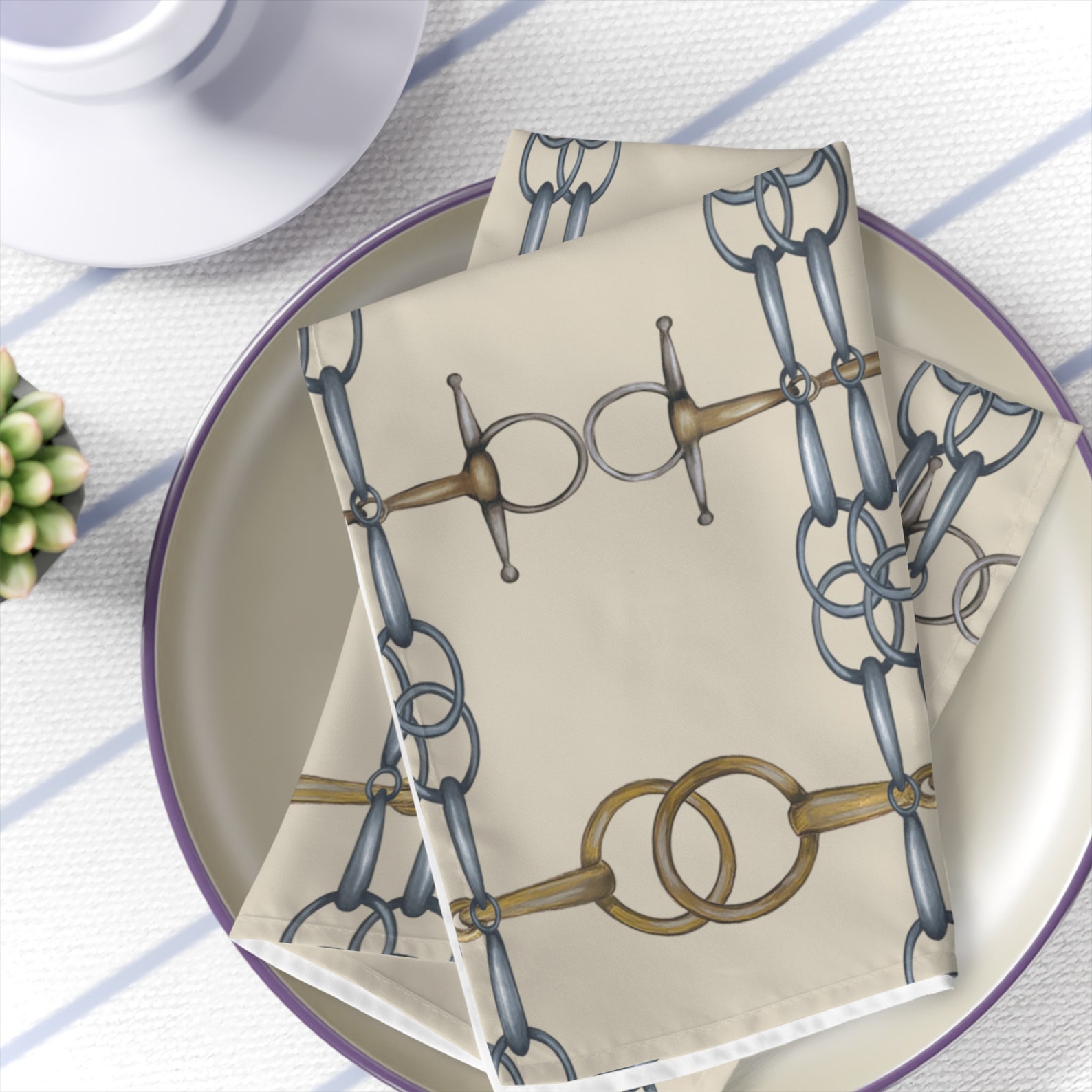 Equestrian Snaffle Bit Cream Napkins (set of 4) - Etsy