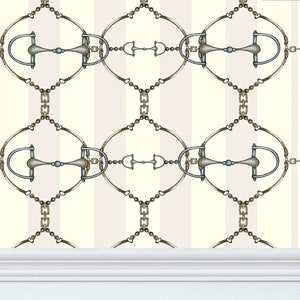 Luxury Snaffle Bit Wallpaper Equestrian Home Decor Farmhouse Wall ...