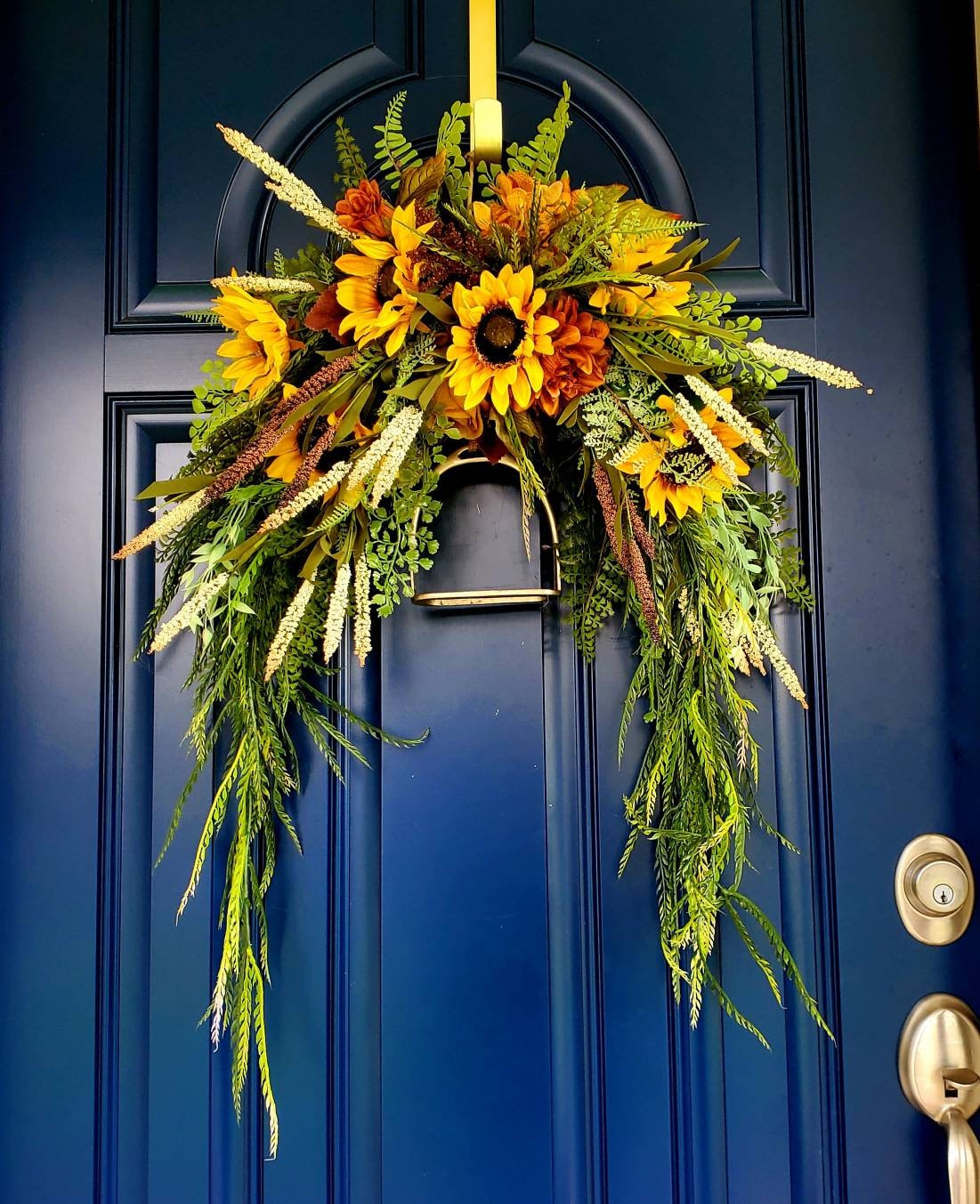 Sunflower Autumn/summer Swag Wreath With Choice of Horseshoe - Etsy