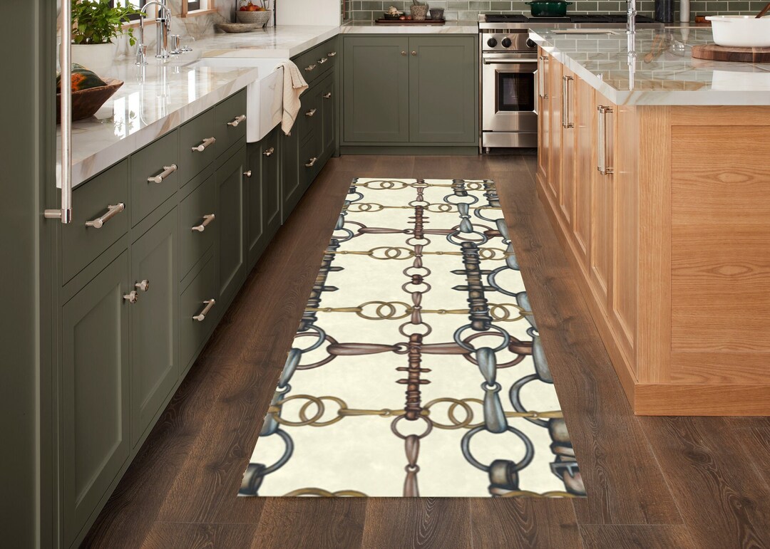 Equestrian Reins and Snaffle Bits Runner Rug Shimmer Rug With Rubber ...