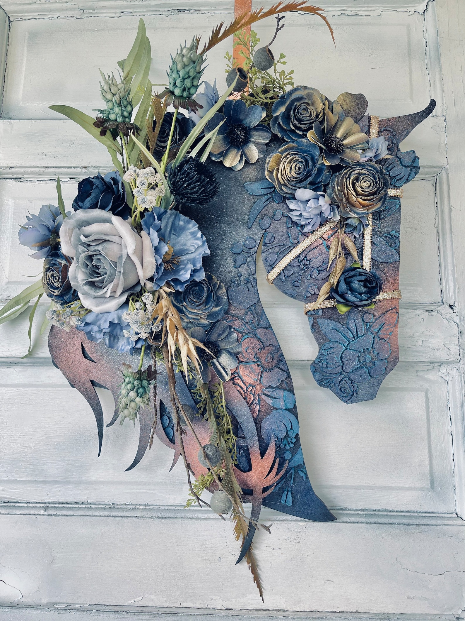 Blue Autumn/everyhorse Everyday Horse Head Wreath/wall Decor - Etsy