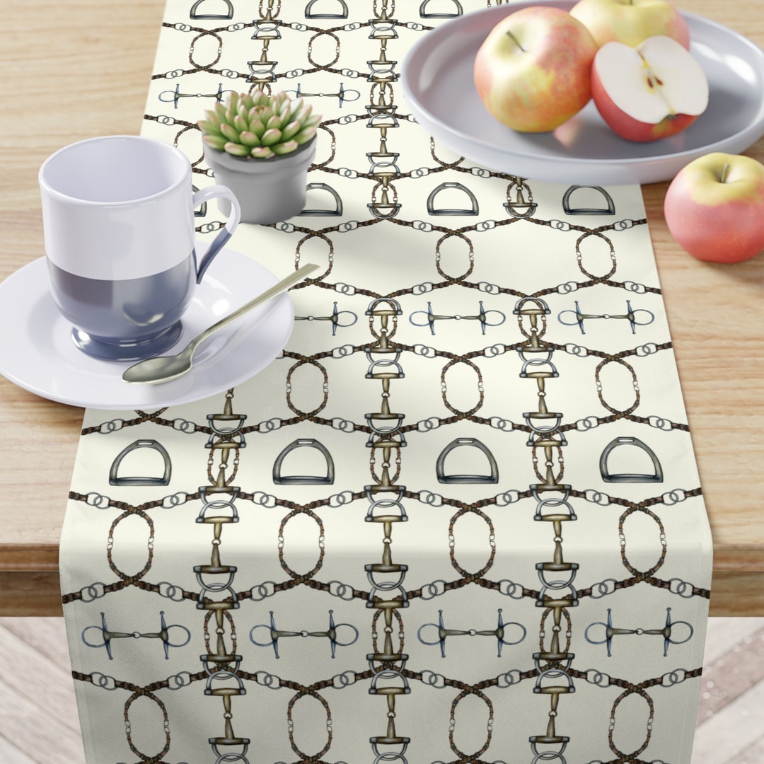 Decorative Snaffle Bit Rein Design English Stirrup Table Runner ...