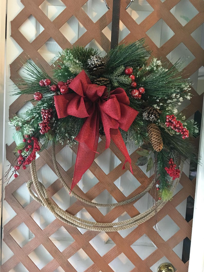 Cowboy Christmas. Lasso Wreath. Lariat wreath. Country | Etsy