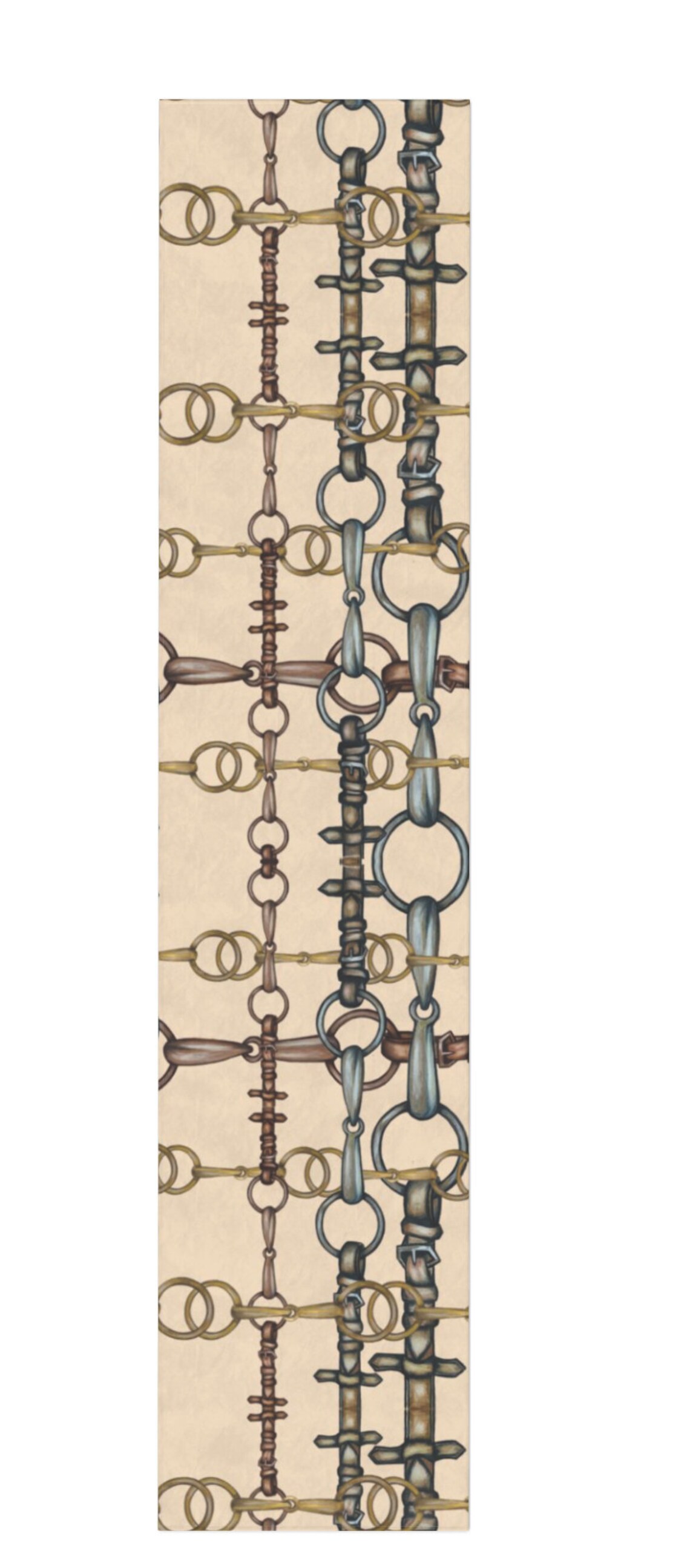 Equestrian Reins and Snaffle Bits Runner Rug - Light Tan Shimmer Rug ...