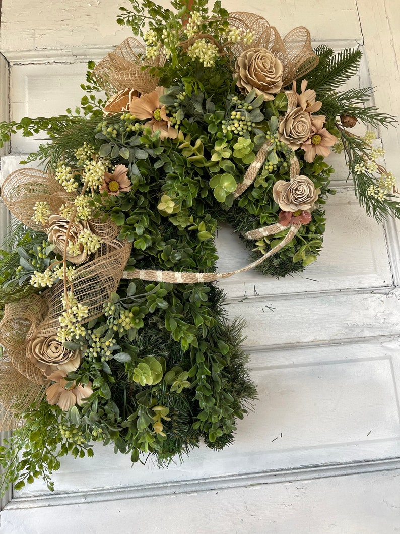 Country Style Sola Wood Rose Horse Head Wreath Equestrian - Etsy