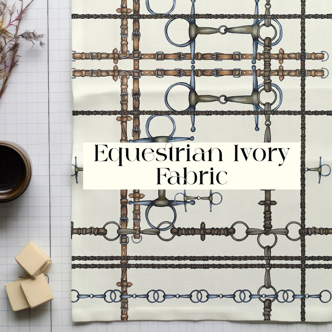 Equestrian Fabric Luxury Equine Art for Upholstery Custom Home Decor ...