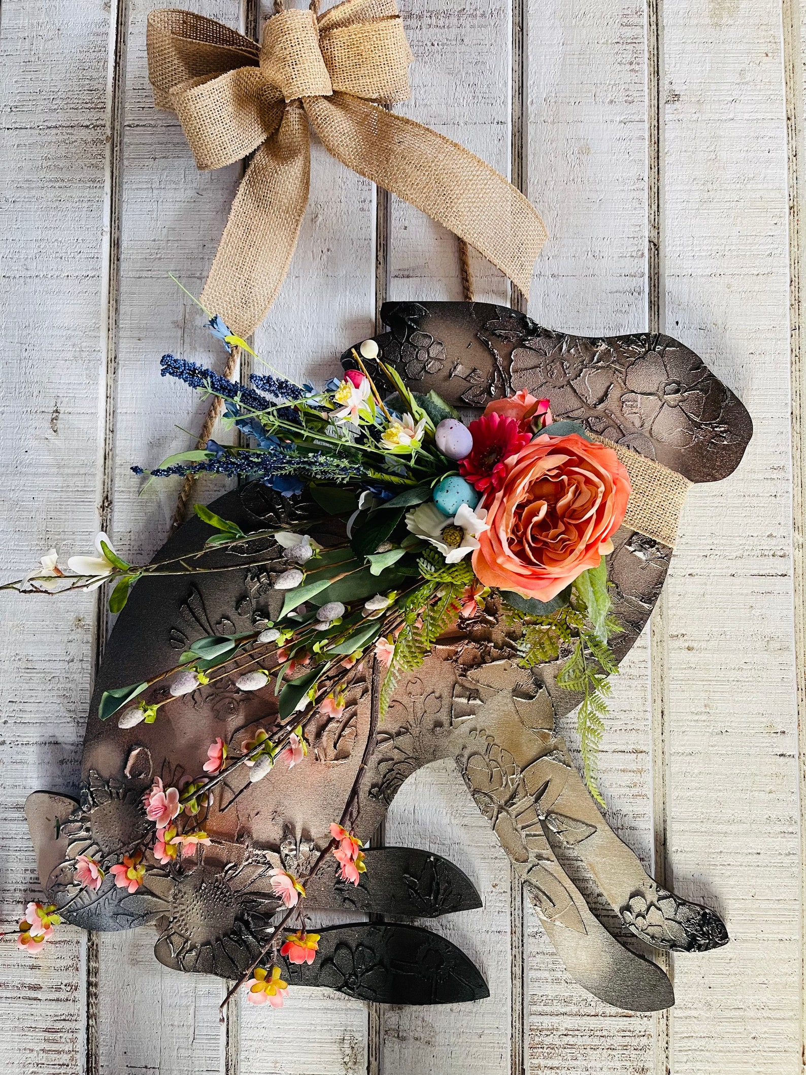 Easter Bunny Wreath Spring Wreath Peter Rabbit Wood Door - Etsy