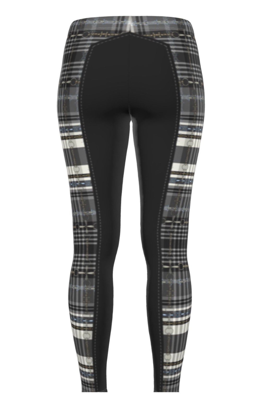 Dressage Snaffle Bit Plaid FAUX Full Seat Equestrian Fashion. Horse ...