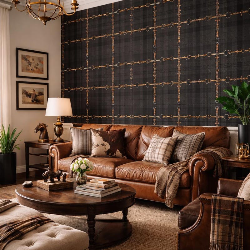 Equestrian Wallpaper Black - Etsy