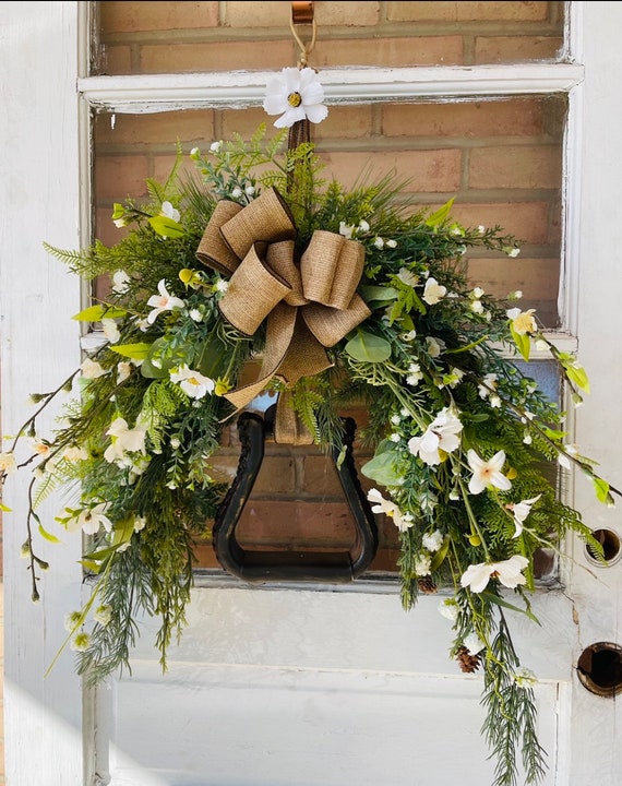 Country Western Stirrup Cowgirl Swag Wreath Rustic Farmhouse - Etsy