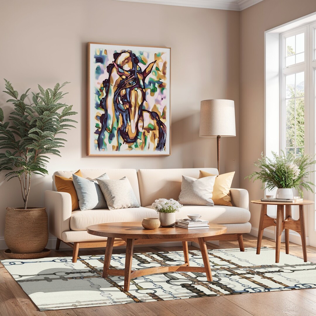 Equestrian Snaffle Bit Pattern Area Rug - Show Stall Mat - Tack Room ...