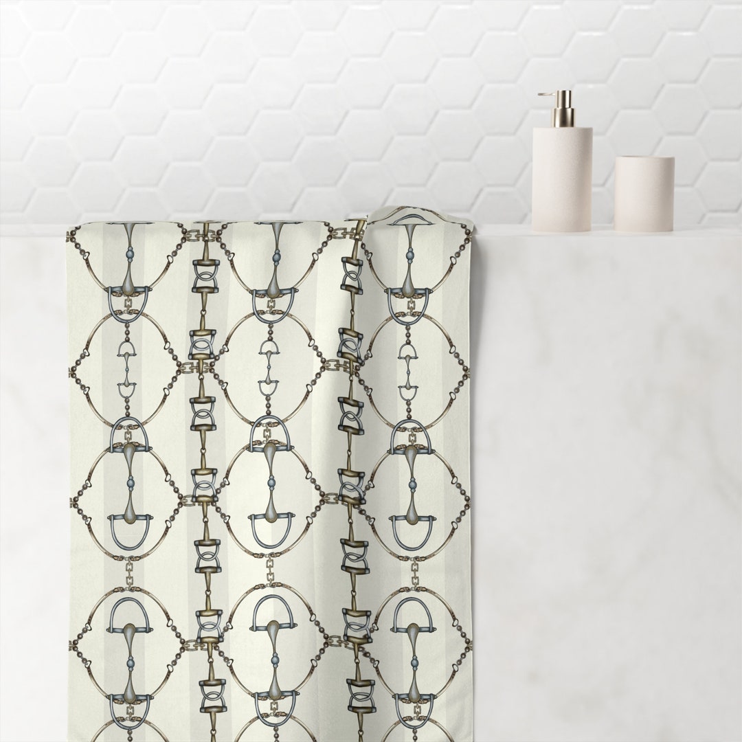 Luxury Feel Snaffle Bit Ivory Stripe Coordinating Bath Luxury Bath ...