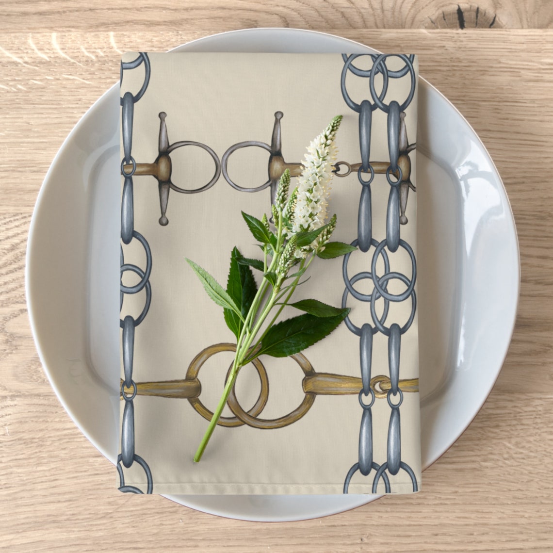 Equestrian Snaffle Bit Cream Napkins (set of 4) - Etsy