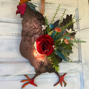 Spring Chicken Spring/summer/everyday Wreath - Wood Floral Rustic ...