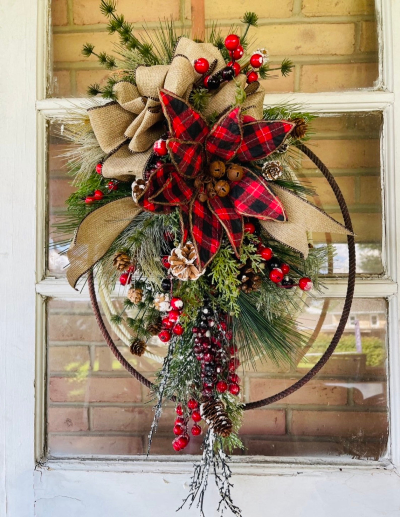 Lasso Western Christmas Wreath - Cowboy Christmas - Lariat Rope Wreath ...