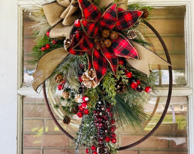 Lasso Western Christmas Wreath Cowboy Christmas Lariat Rope Wreath ...