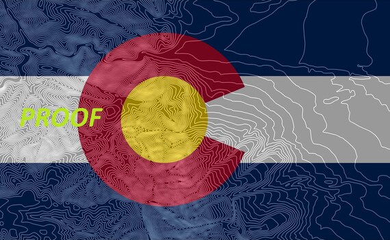 Colorado State Elevation Contours Map Flag | Etsy