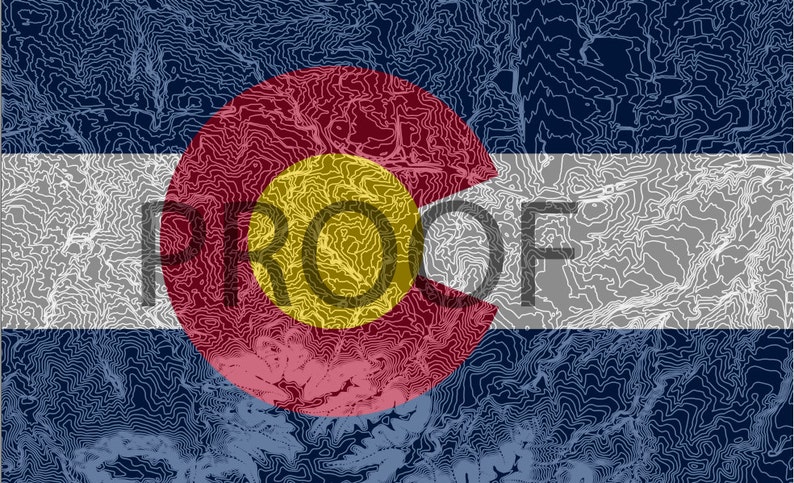 Lone Tree Colorado Elevation Contour Map With Colorado Flag - Etsy
