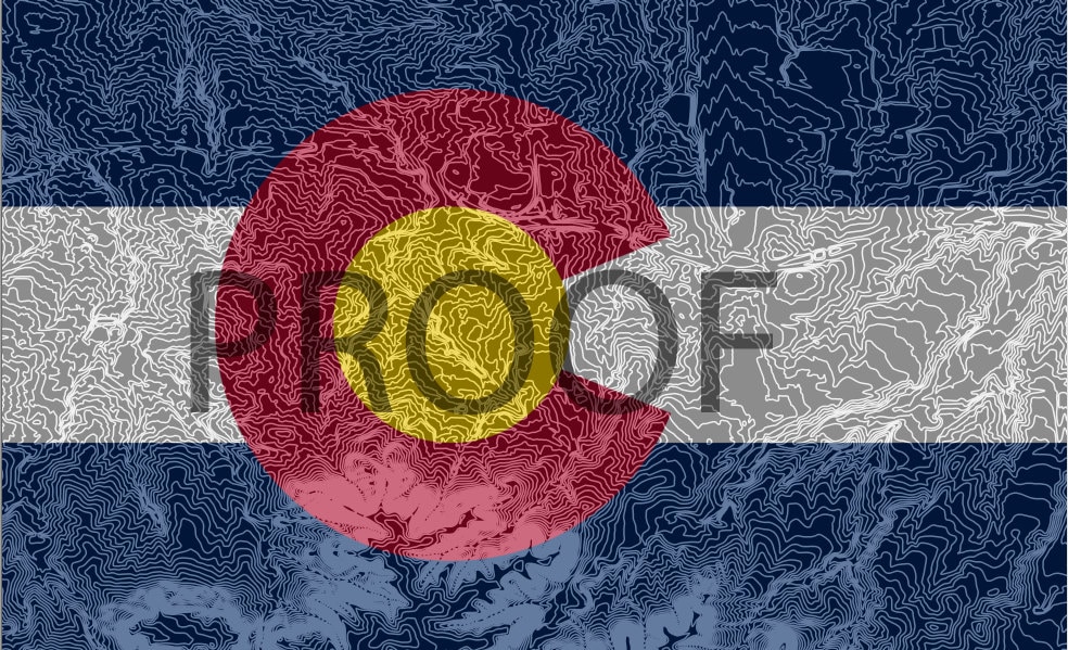 Lone Tree Colorado Elevation Contour Map With Colorado Flag - Etsy
