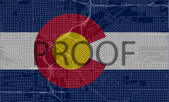 Denver Colorado Flag Map