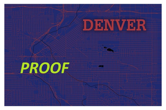 Denver Streets Map | Etsy
