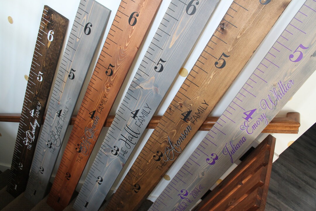 Wood Growth Chart Ruler Hand Painted - Kids Measuring Stick - Etsy