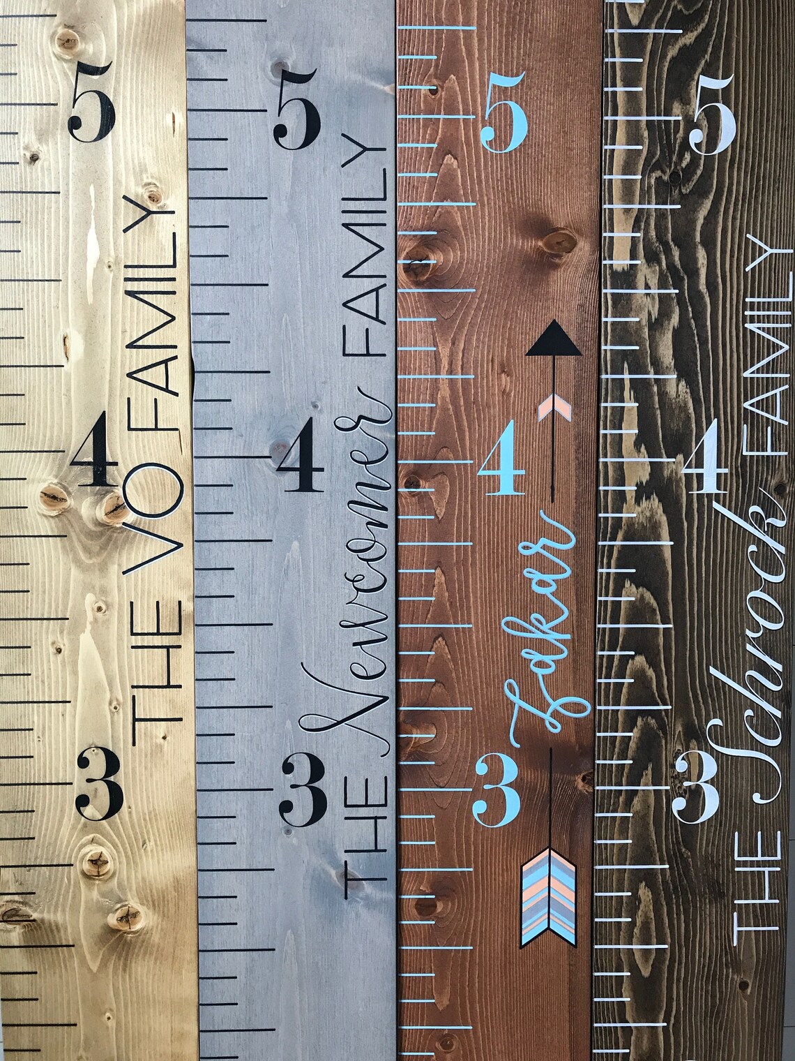 Wooden Family Ruler Growth Chart Kids Height Stick Custom - Etsy