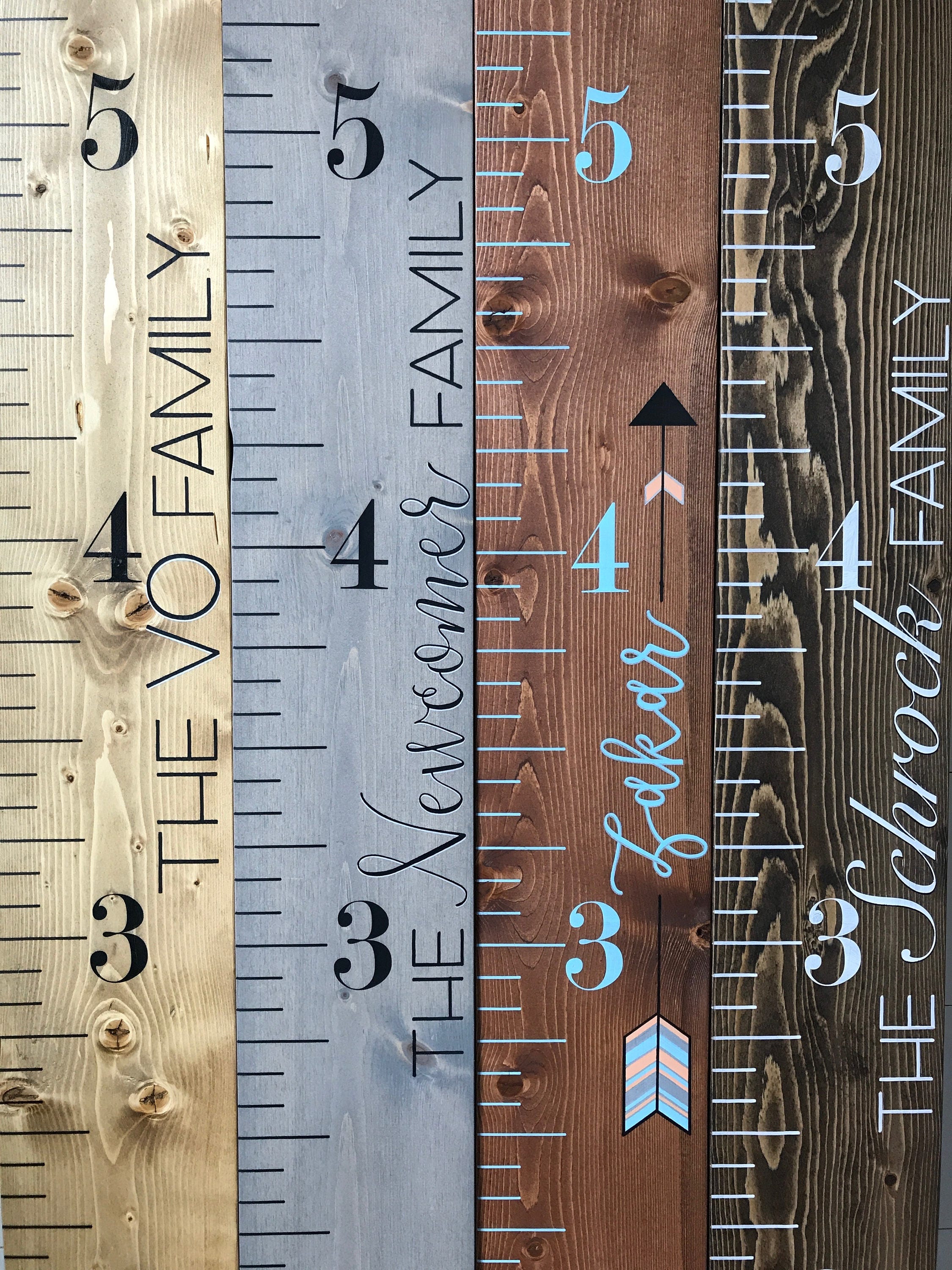 Wooden Family Ruler, Growth Chart, Kids Height Stick, Custom - Etsy
