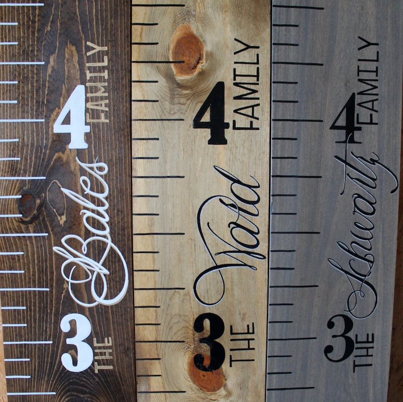 Wood Growth Chart Ruler Painted Personalized Kids Measuring | Etsy