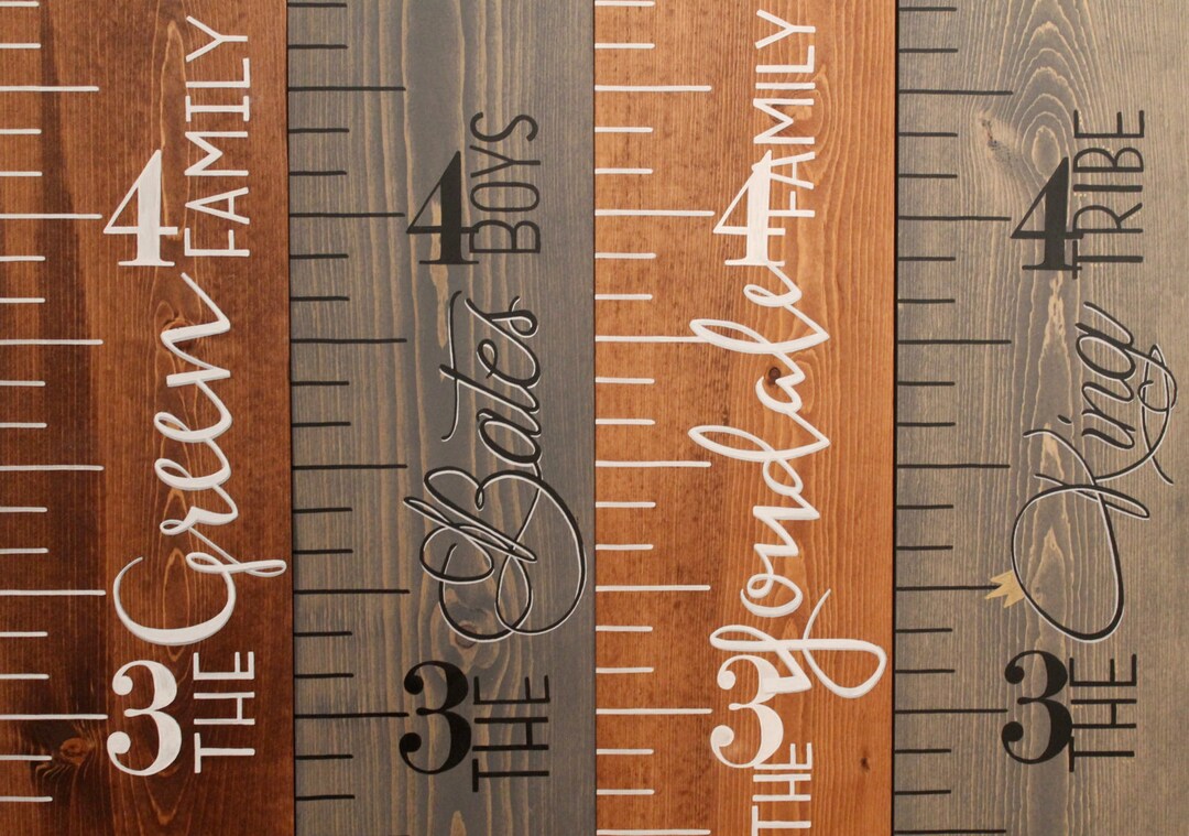 Wood Growth Chart Ruler Hand Painted - Etsy