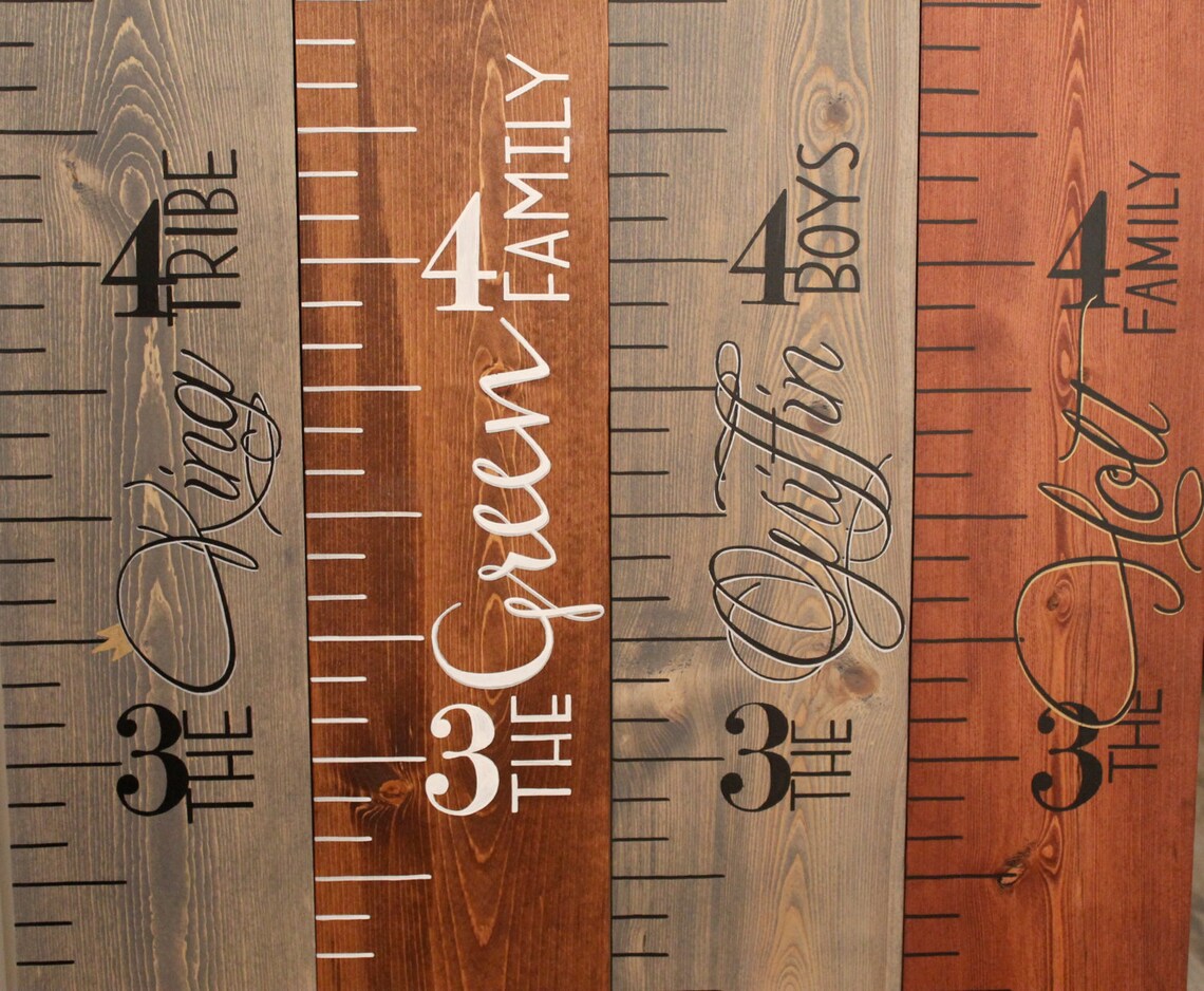 Wood Growth Chart Ruler Painted - Etsy