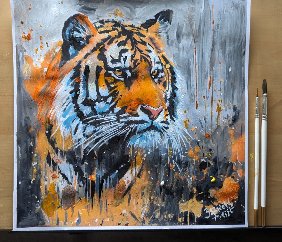 TIGER Acrylic Painting Bazwoldartist - Etsy