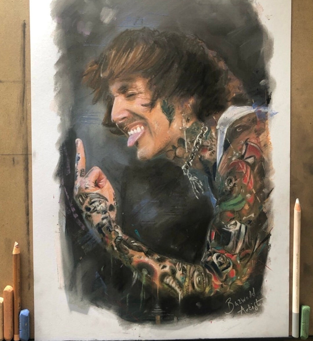 Bring Me the Horizon Oli Sykes pastel Pencil Drawing Bazwoldartist - Etsy