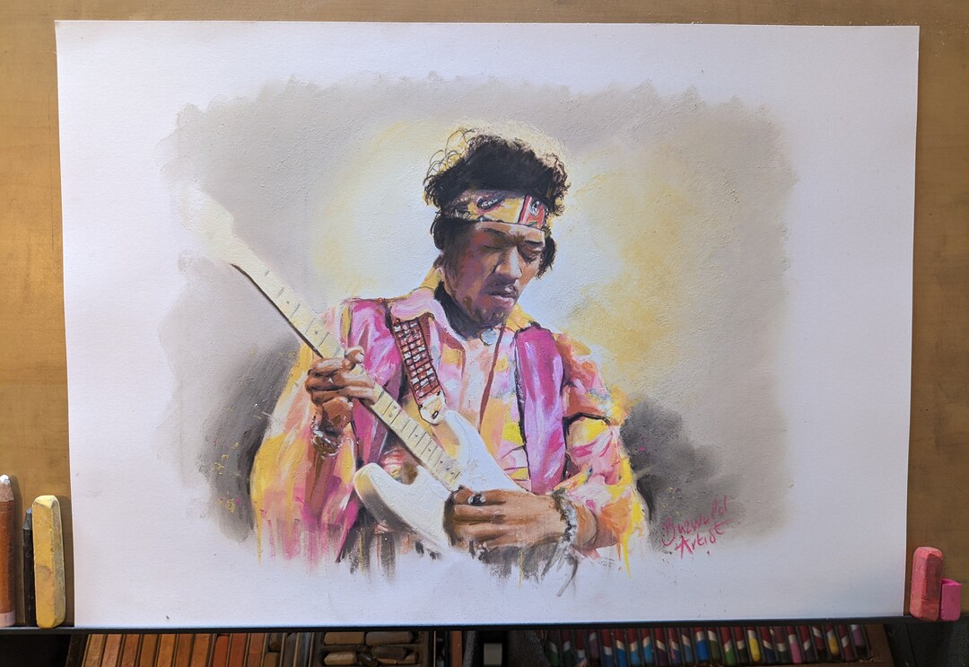 JIMI HENDRIX Pastel Pencil Drawing Size A3 - Etsy