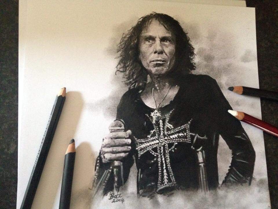 RONNIE JAMES DIO Dibujo A L piz Pastel Tama o A4 Etsy Espa a