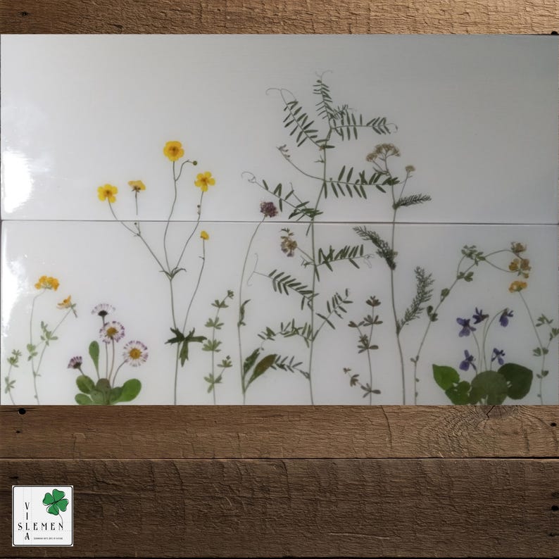 Herbarium Tiles With Real Dry Plants Large Size Tiles Decorative ...