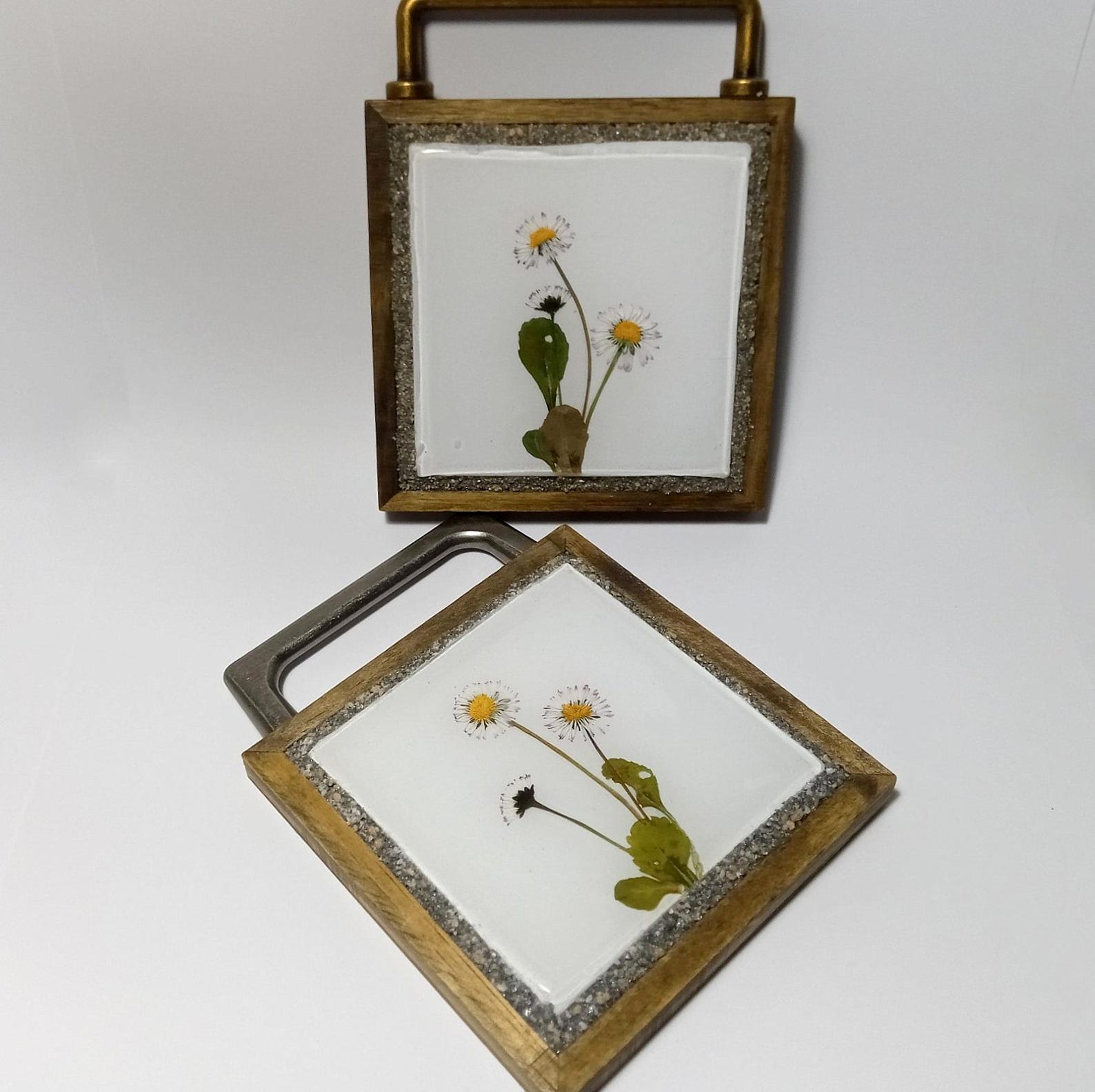 Hot Pot Trivet Herbarium Tiles With Real Dry Plants Kitchen Decor Tile ...
