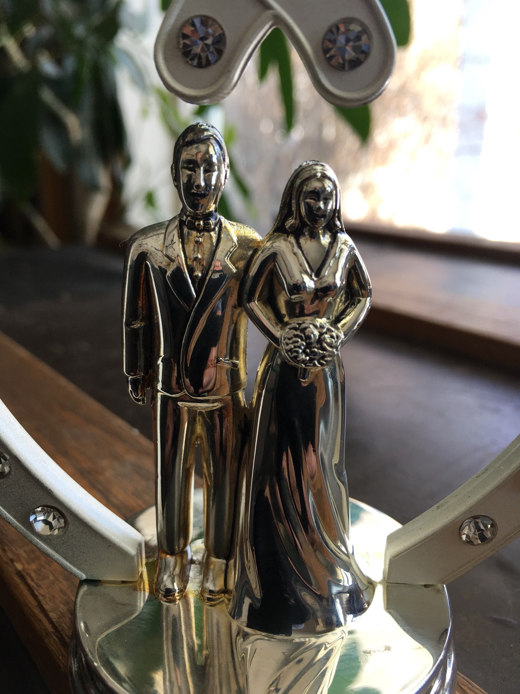 Godinger Silver Heart With Bride and Groom Wedding Cake Topper - Etsy