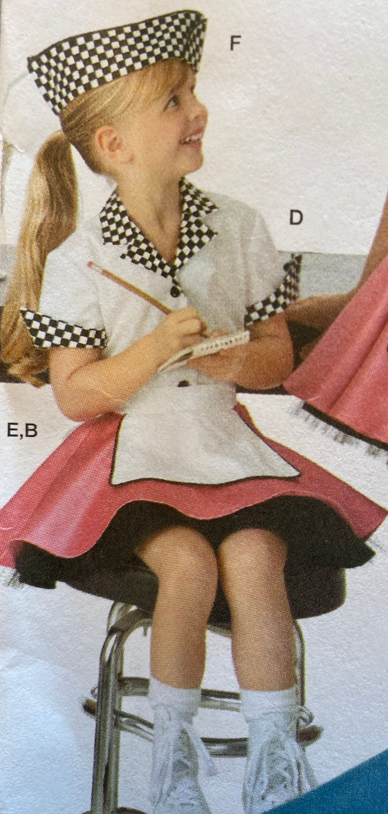 Simplicity 3836 Poodle Skirt and Diner Waitress Sewing Pattern | Etsy