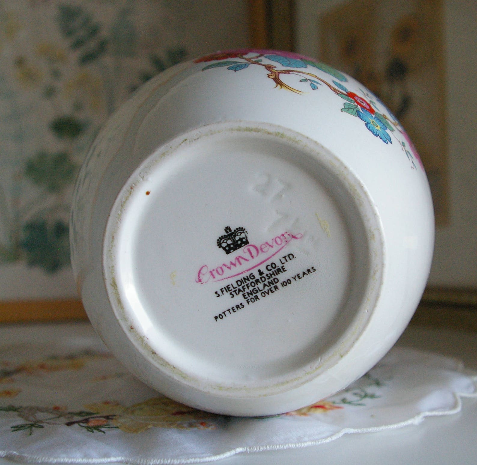 Rare Vintage Ginger Jar With Matching Lid Crown Devon Floral Pattern ...