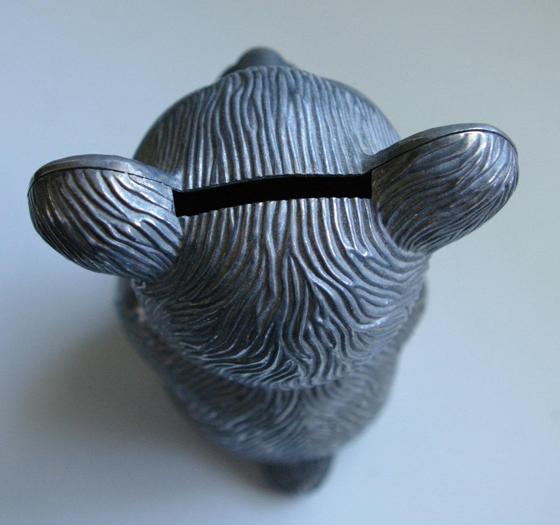 Vintage Silver Plated Teddy Bear Coin Bank - Etsy